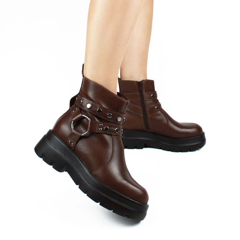 Bota Coturno Couro Atanado Napoli Wood - Bottero