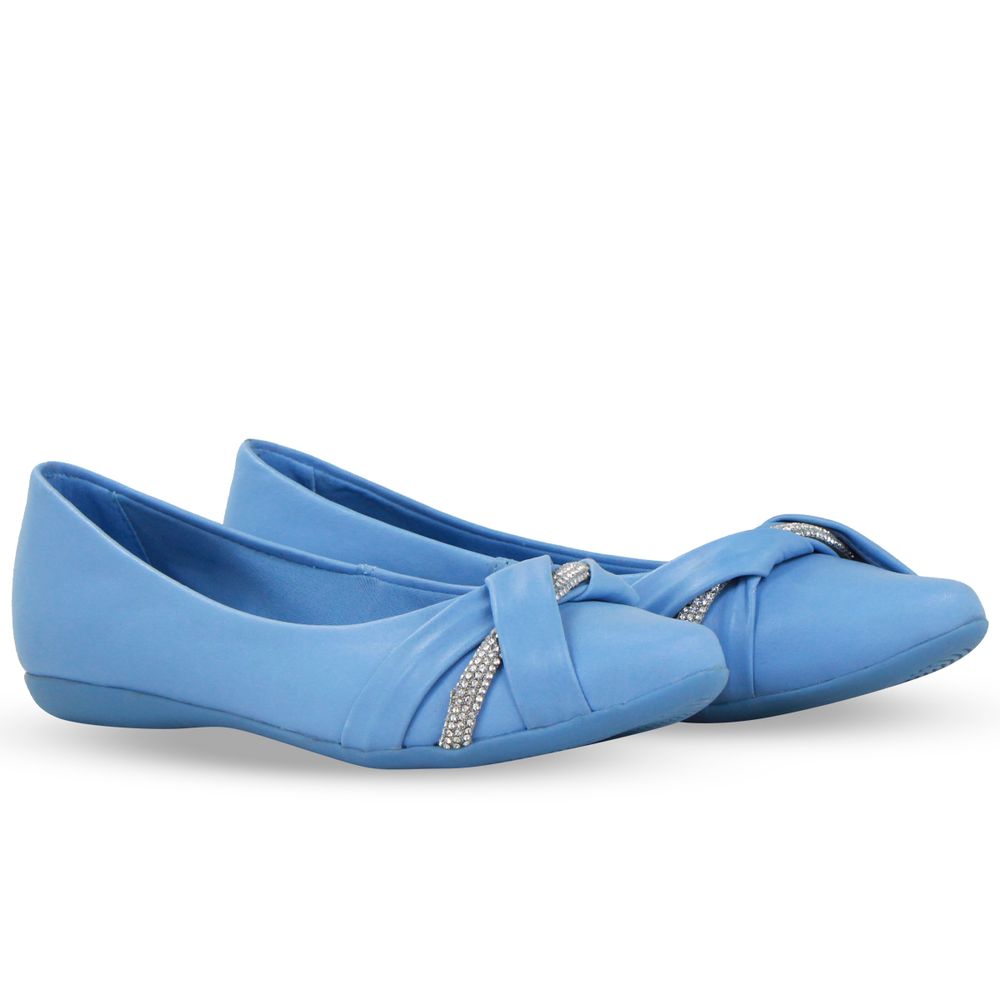 Sapatilha Couro Atanado Napoli Azul Lago - Bottero