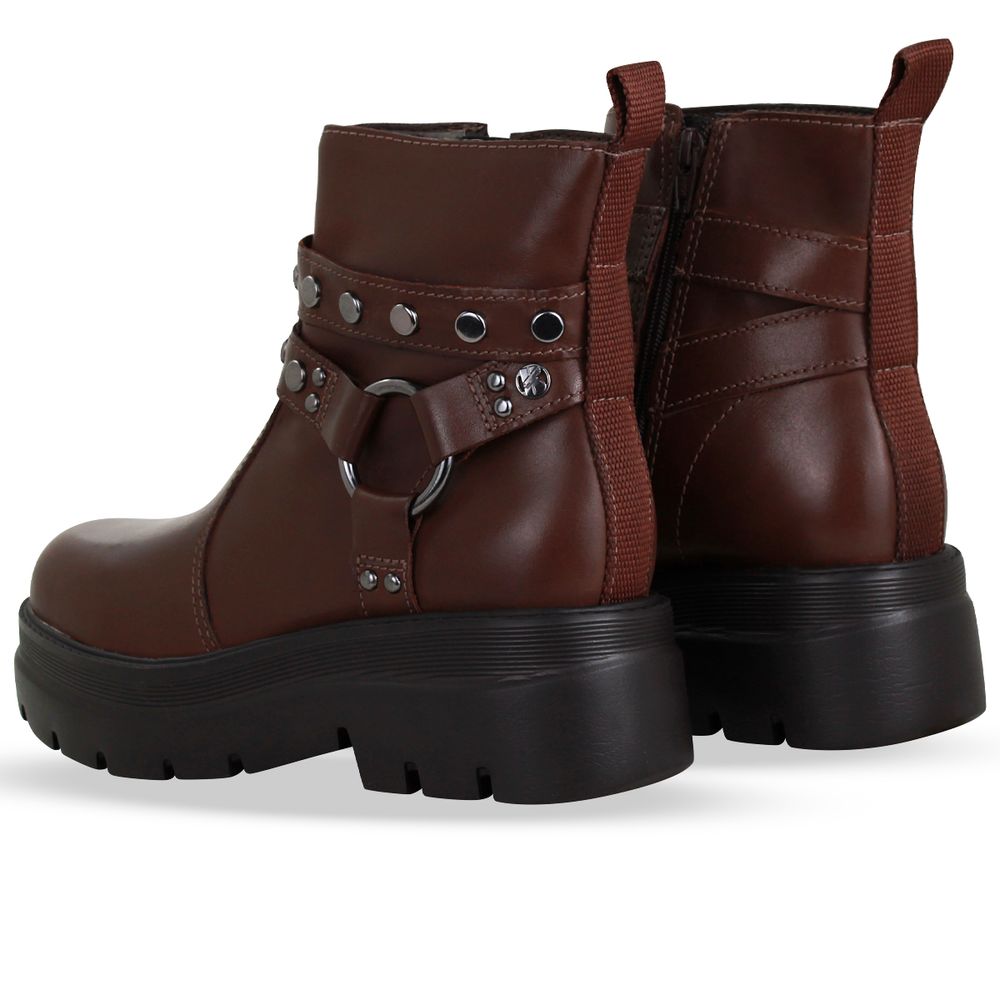 Bota Coturno Couro Atanado Napoli Wood - Bottero