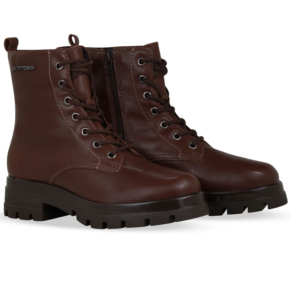 Bota Coturno Couro Atanado Napoli Wood - Bottero