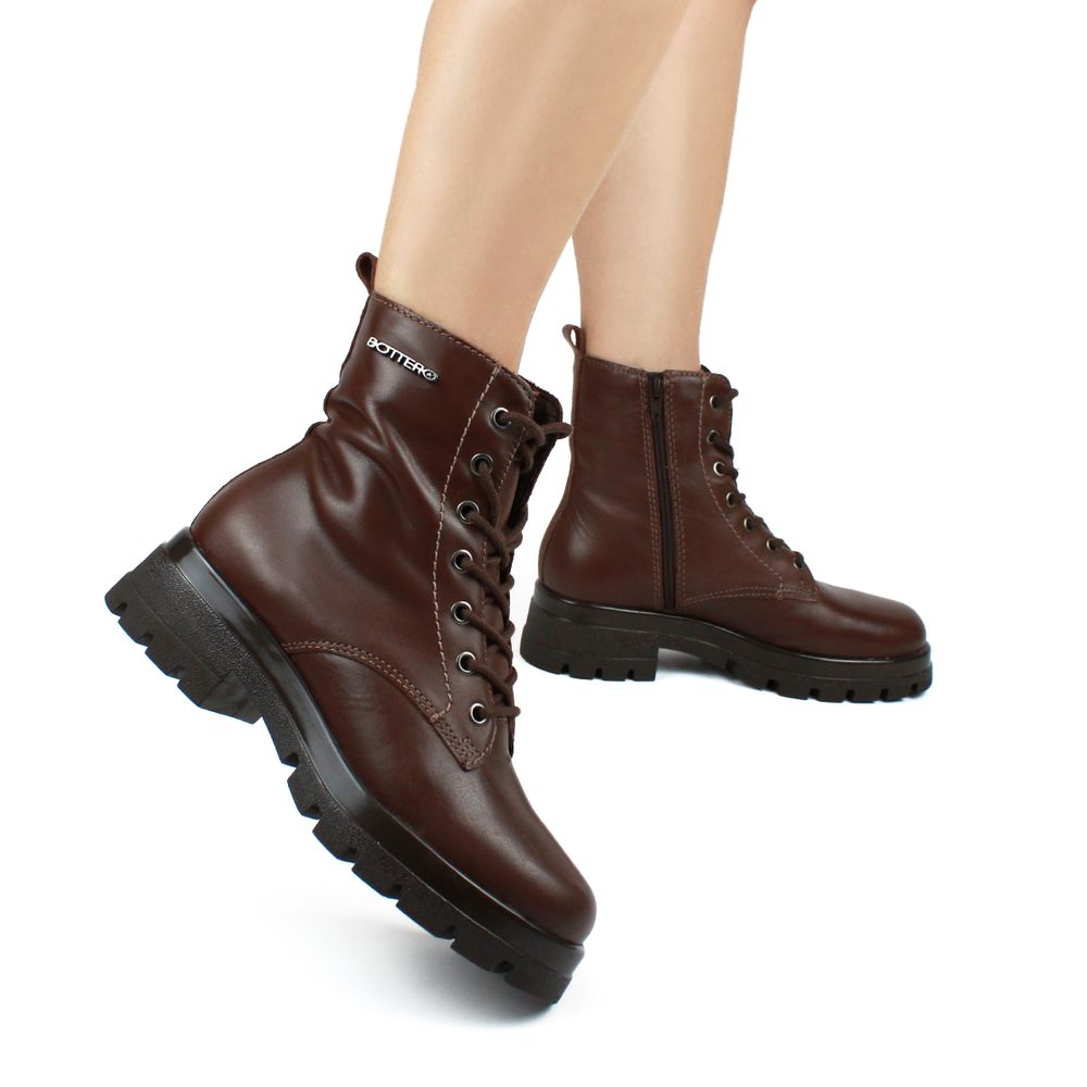 Bota Coturno Couro Atanado Napoli Wood - Bottero