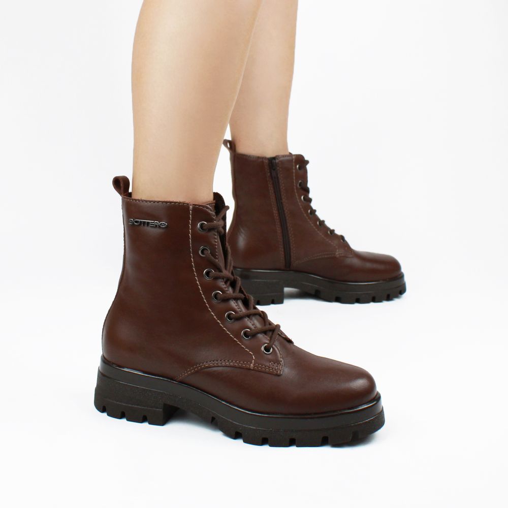 Bota Coturno Couro Atanado Napoli Wood - Bottero