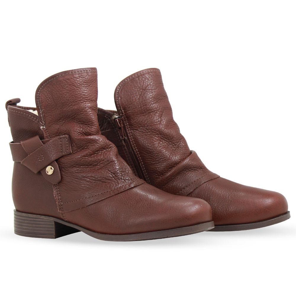 Bota Coturno Couro Burnish Wood - botterobr