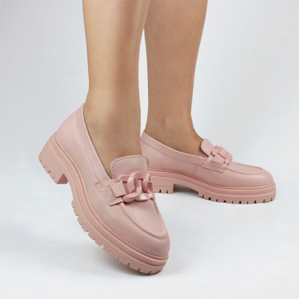 Sapato Couro Atanado Napoli Rosa Pele - Bottero